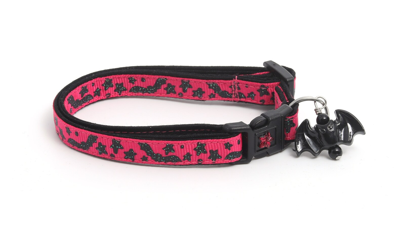 Halloween Cat Collar Spooky Bats and Stars on Pink Kitten - Etsy