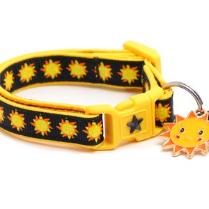 Sun Cat Collar - Suns on Black - Breakaway Cat Collar - Kitten or Large ...
