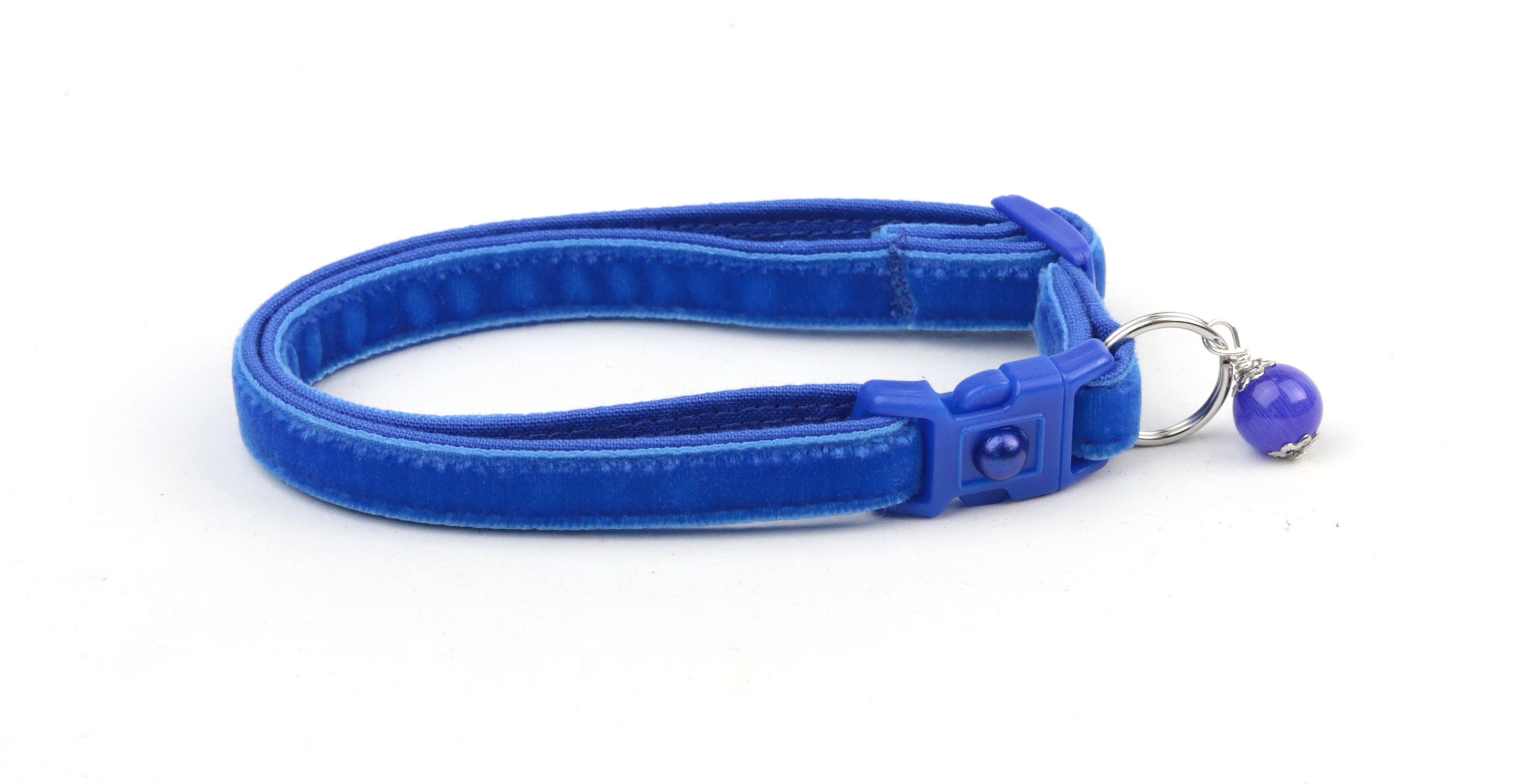 Soft Velvet Cat Collar - Royal Blue - Kitten or Large Size - Breakaway ...