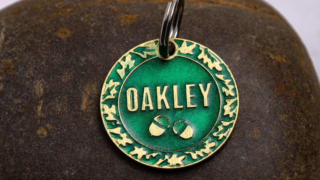 Customizable Oak Leaf and Acorn Pet ID Tag - Personalized Cat or Dog ...