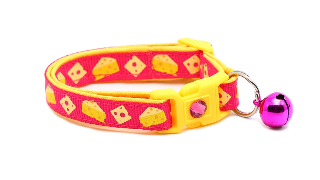 Cheese Cat Collar - Cheese on Pink - Breakaway Safety - B67D276 - Etsy