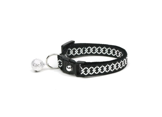Celtic Knot Cat Collar Silver Knots on Black Small Cat / - Etsy