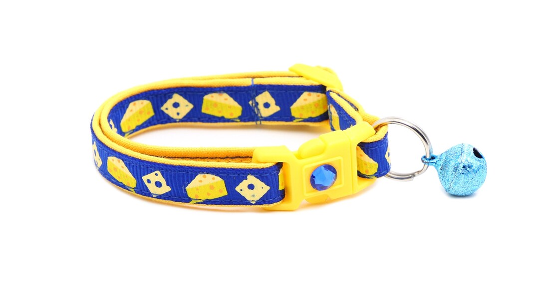 Cheese Cat Collar - Cheese on Blue - Breakaway Safety - B166D276 - Etsy