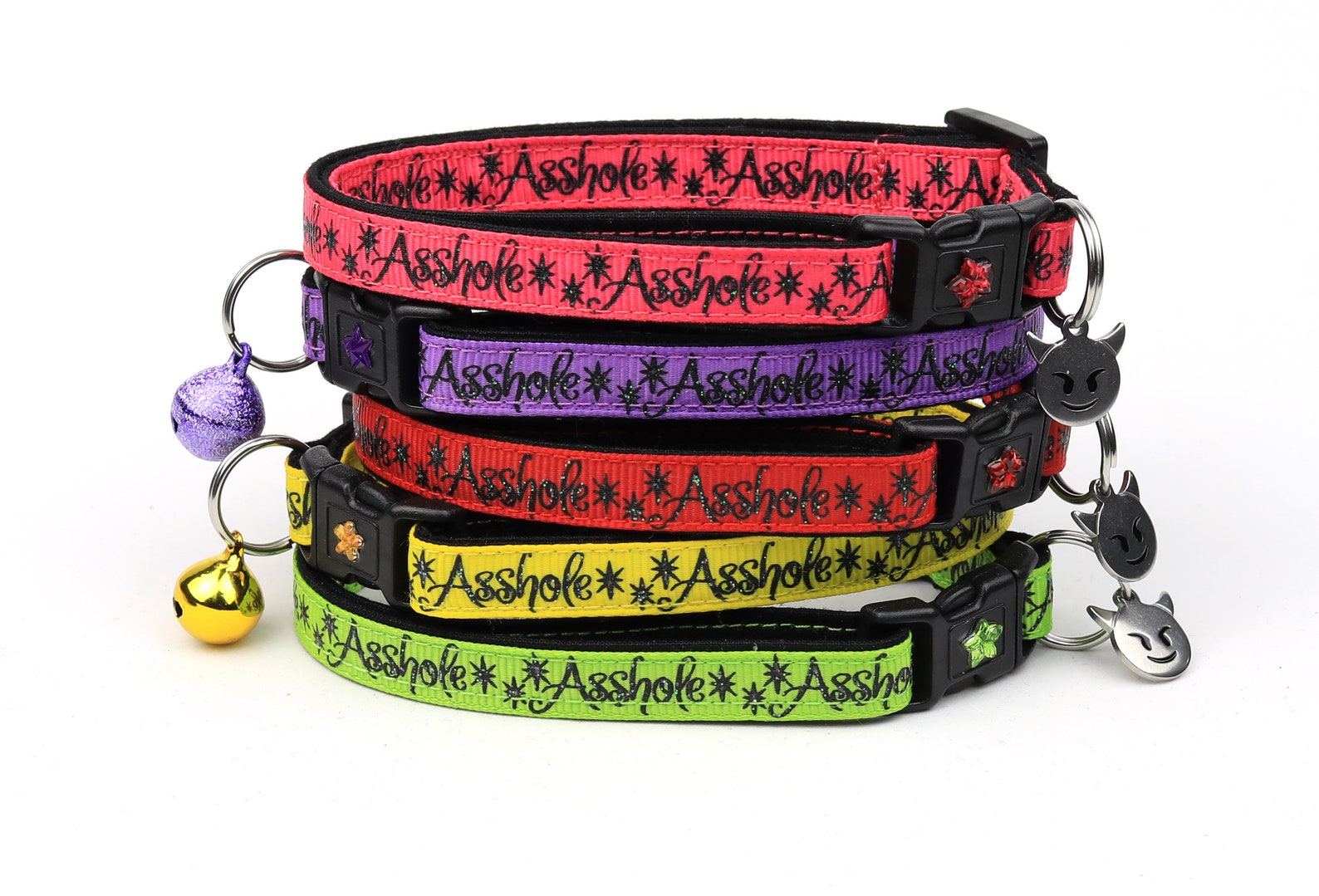 Naughty Cat Collar Asshole On Purple Small Cat Kitten Etsy