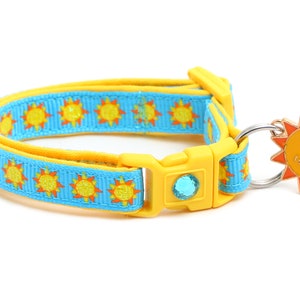 Sun Cat Collar - Suns on Blue - Breakaway Cat Collar - Kitten or Large ...