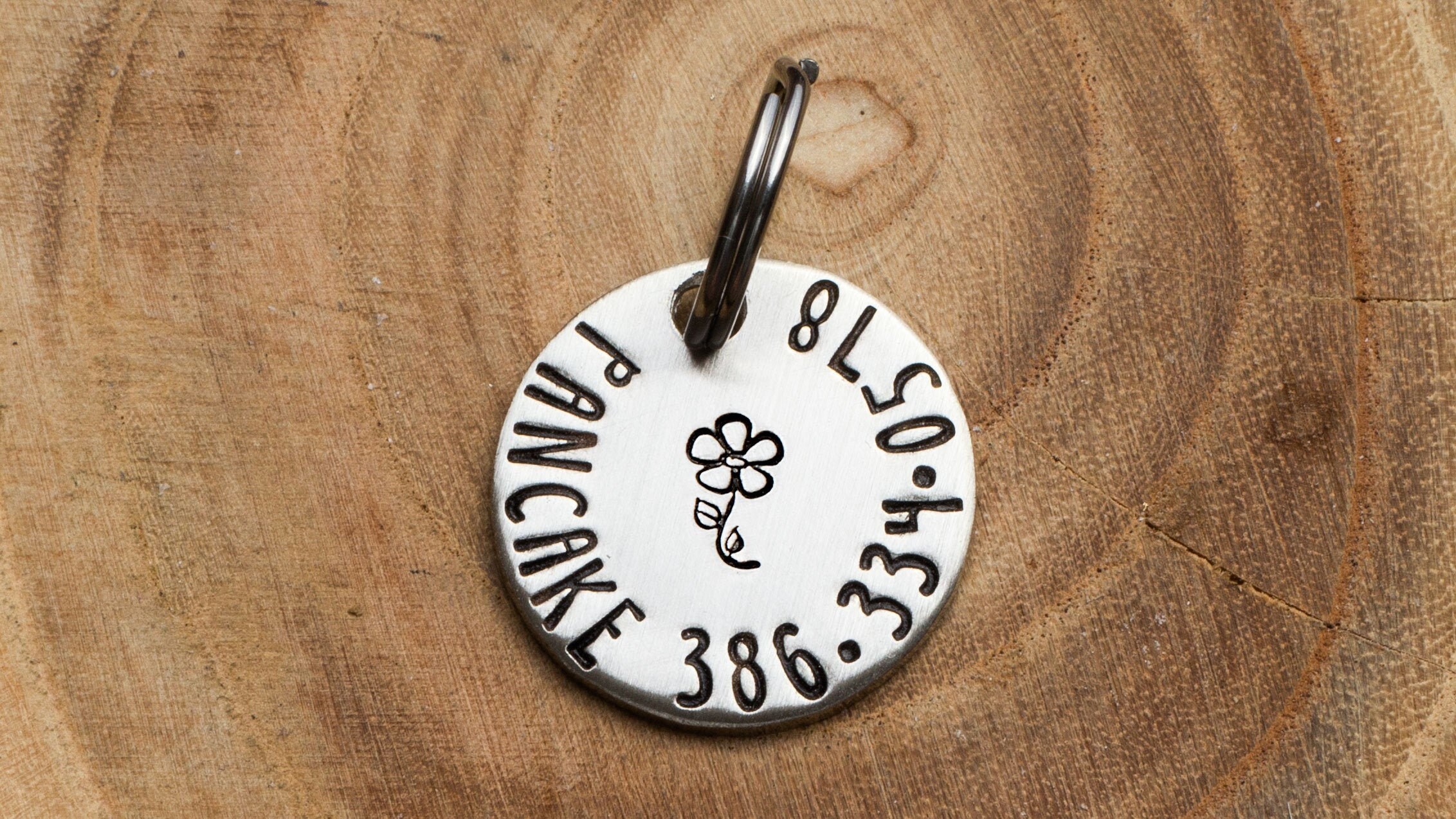 Flower Pet ID Tag - Petite Cat or Dog Tag - 3/4" Pick Your Color Pet ID ...