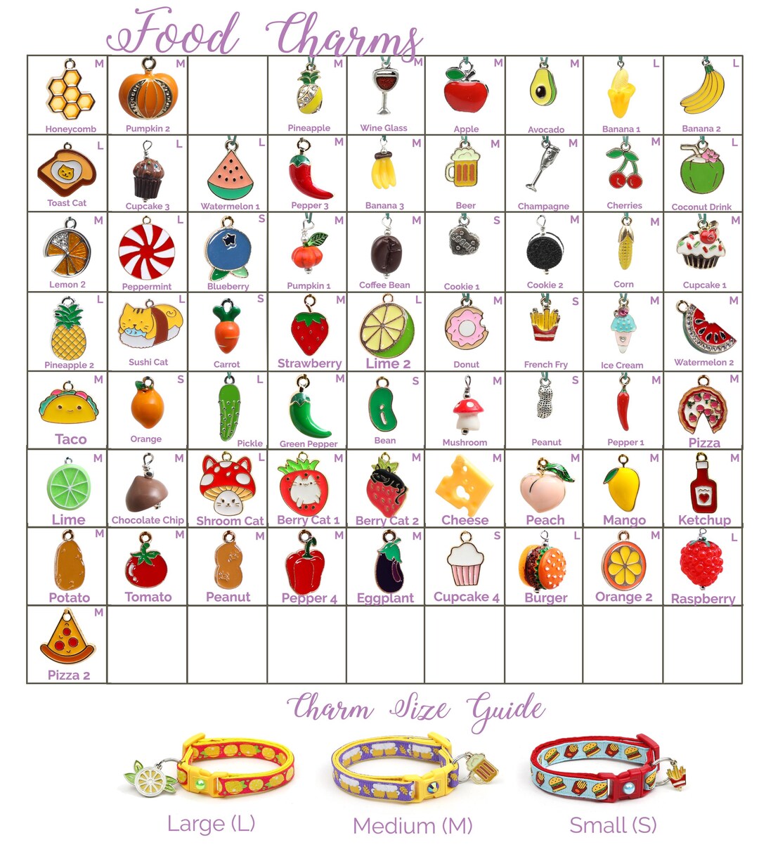 Collar Charms - Food Charms - Snacks - Extra Charms for Cat Collars ...