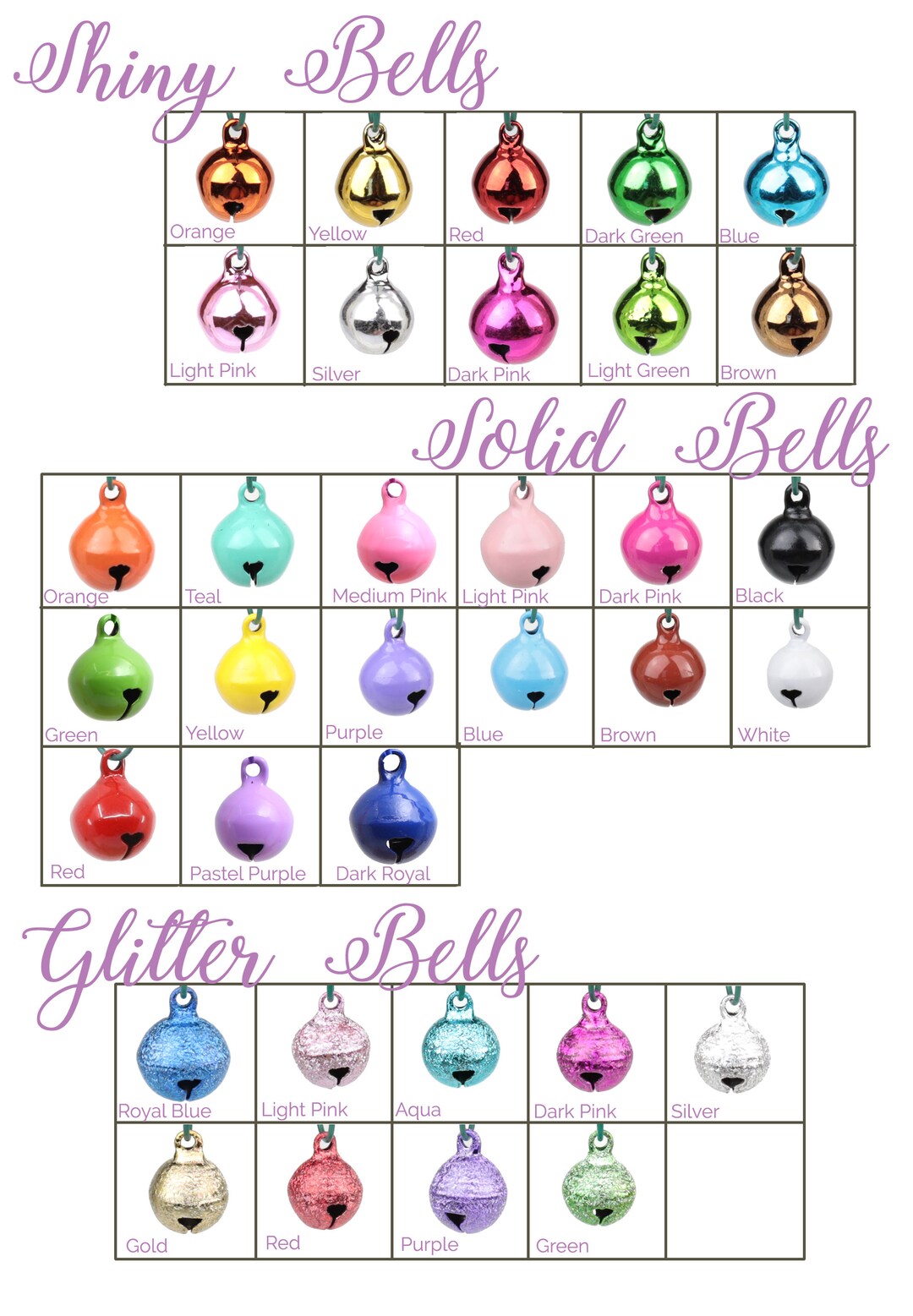 Cat Bells - Standard Round Jingle Bells - Cat Collar Bells - Glitter ...