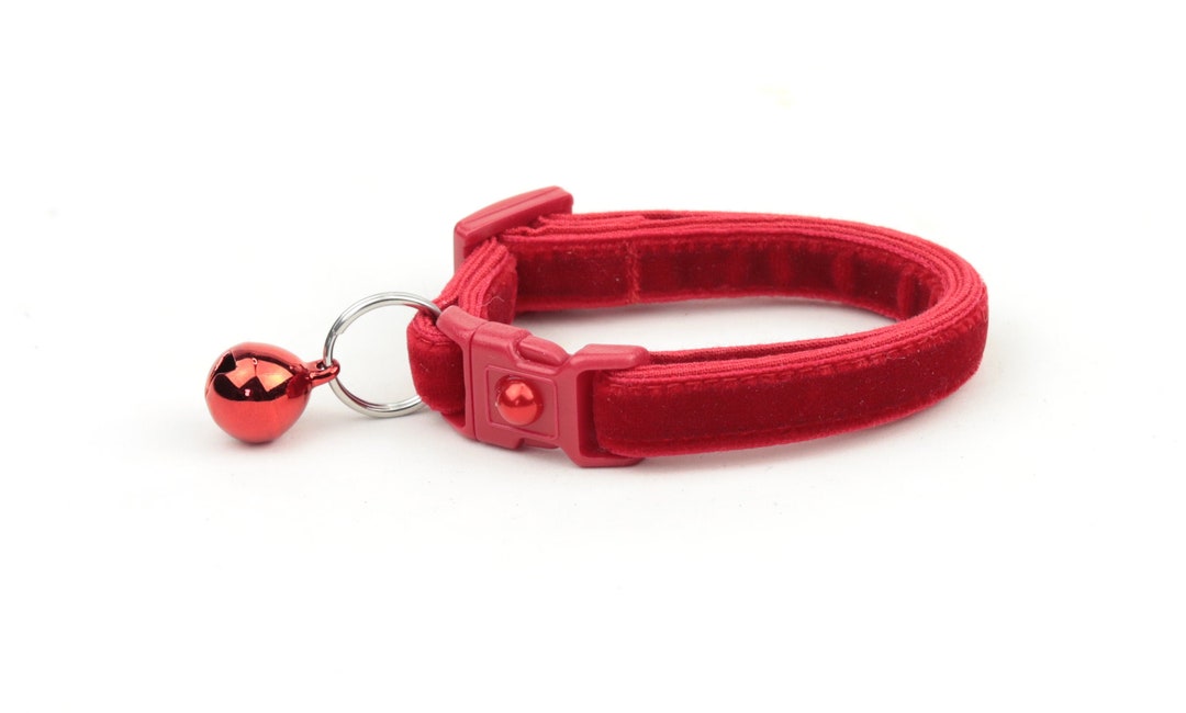 Soft Velvet Cat Collar - Classic Red - Kitten or Large Size B39D182 - Etsy