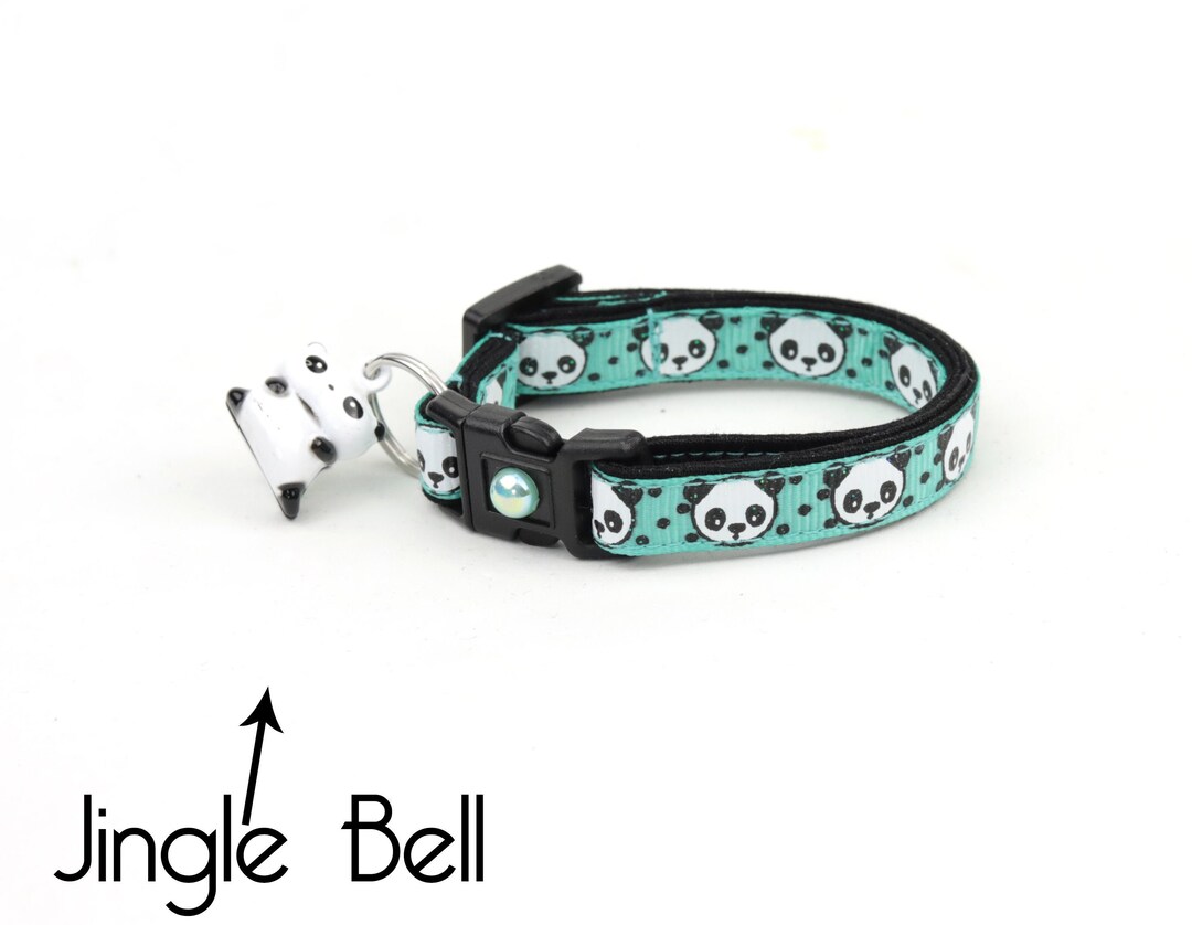 Panda Cat Collar Panda Bears on Aqua Small Cat / Kitten - Etsy