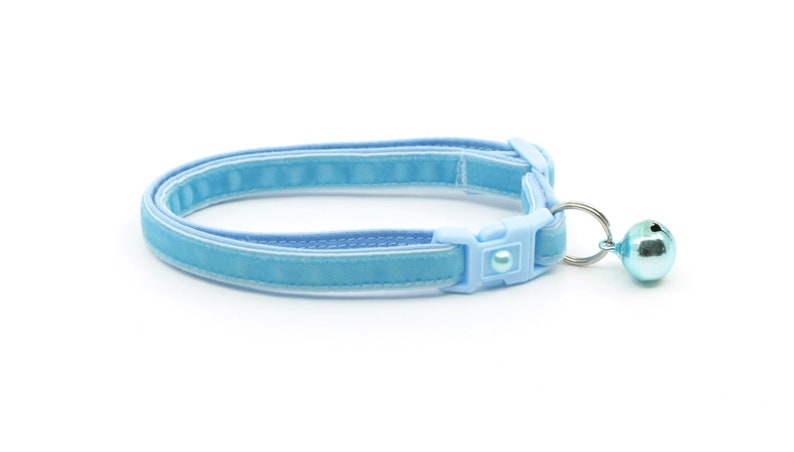 Soft Velvet Cat Collar Baby Blue Kitten or Large Size - Etsy
