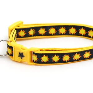 Sun Cat Collar - Suns on Black - Breakaway Cat Collar - Kitten or Large ...