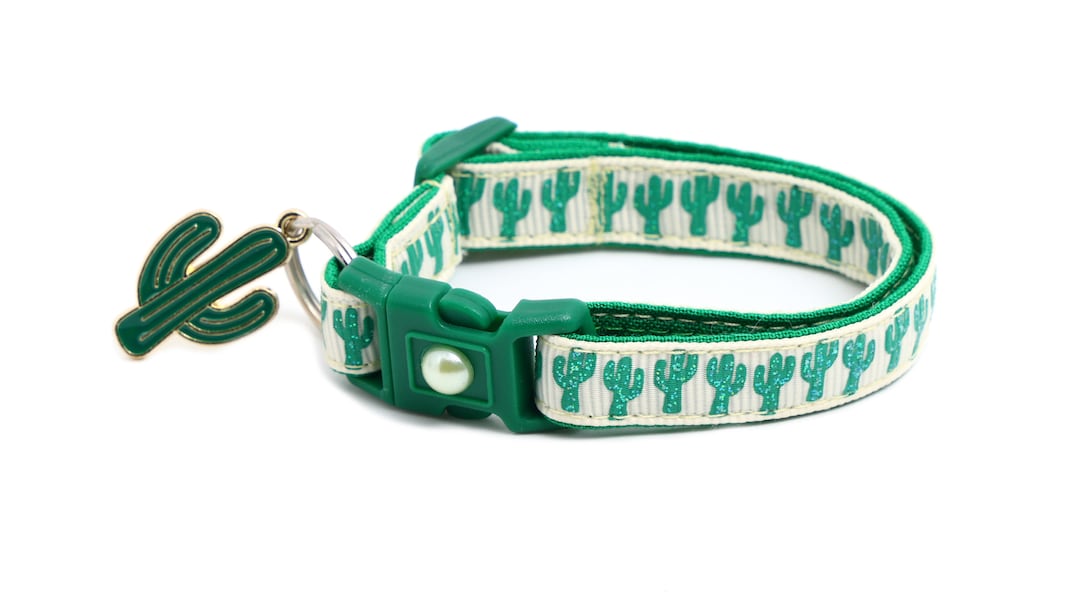 Cactus Cat Collar - Saguaro Cactus on Cream - Safety - Breakaway ...