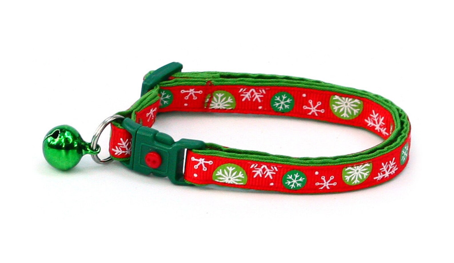 Winter Cat Collar snowflake Bubbles on Red Kitten or Large | Etsy