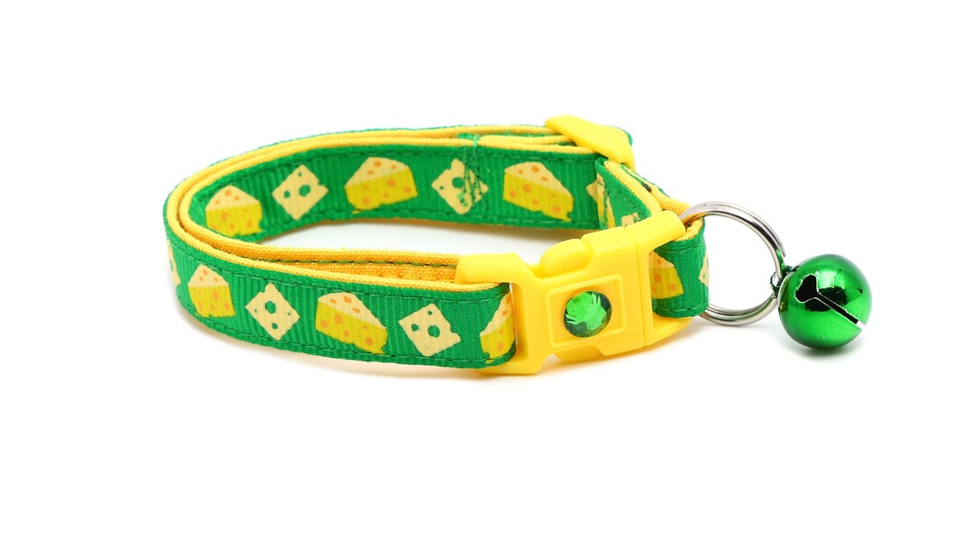 Cheese Cat Collar - Cheese on Green - Breakaway Safety - B8D276 - Etsy