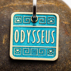 Deep Engraved Greek Style Pet ID Tag - Personalized With Your Custom ...
