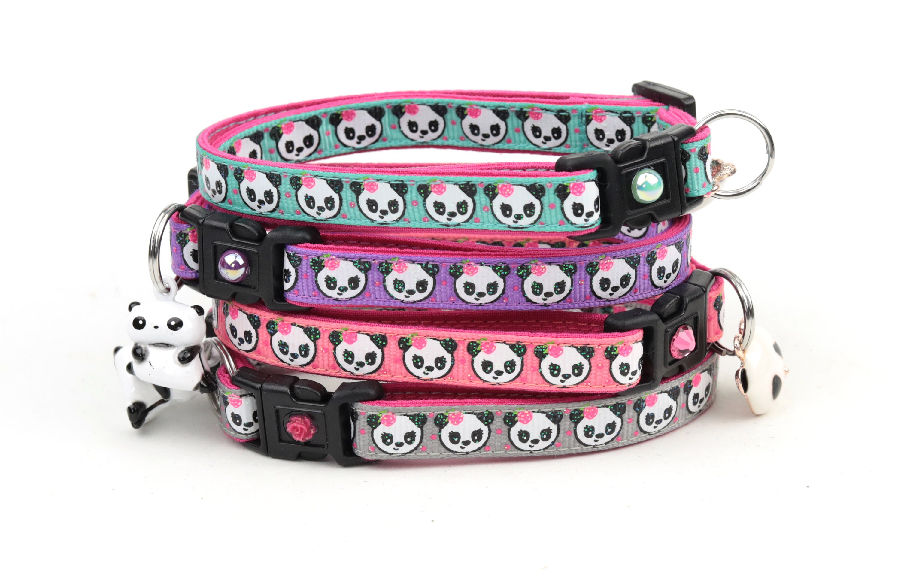 Panda Cat Collar Girly Panda Bears on Pink Small Cat / | Etsy