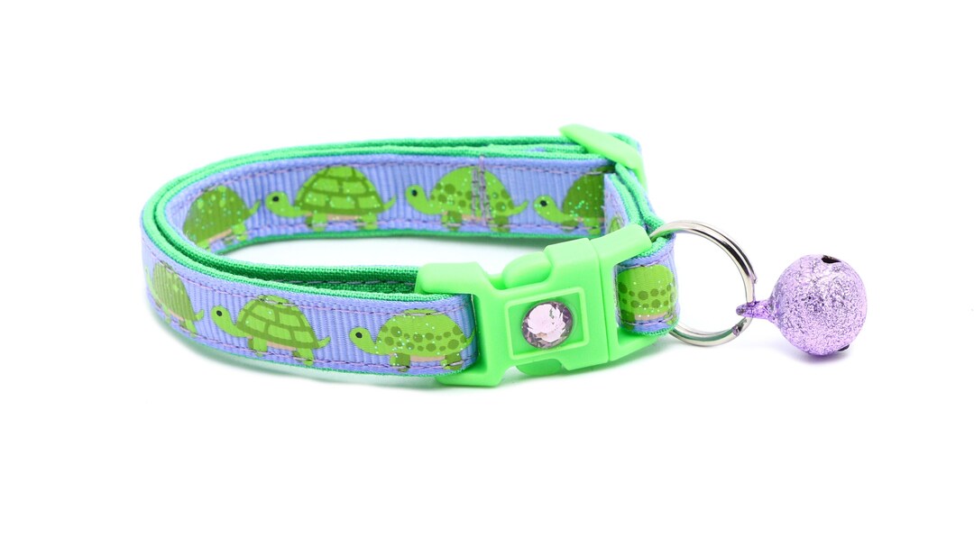 Turtle Cat Collar - Turtles on Purple- Small Cat / Kitten Size or Large ...