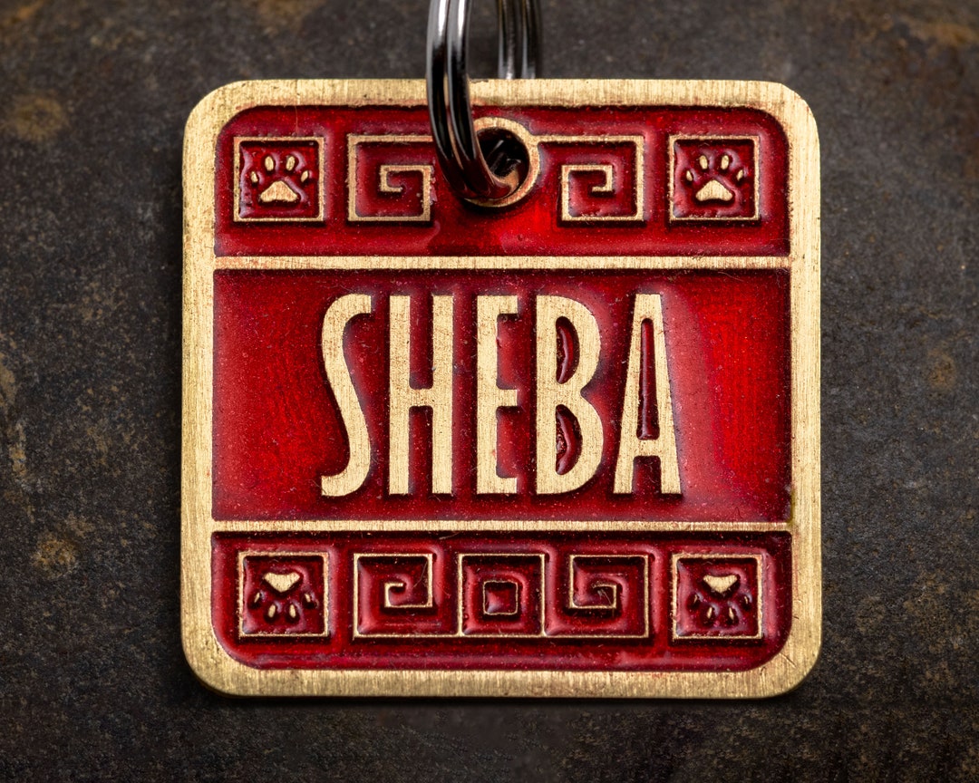 Customizable Greek Style Pet ID Tag - Personalized Cat or Dog Name Tag ...