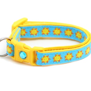 Sun Cat Collar - Suns on Blue - Breakaway Cat Collar - Kitten or Large ...