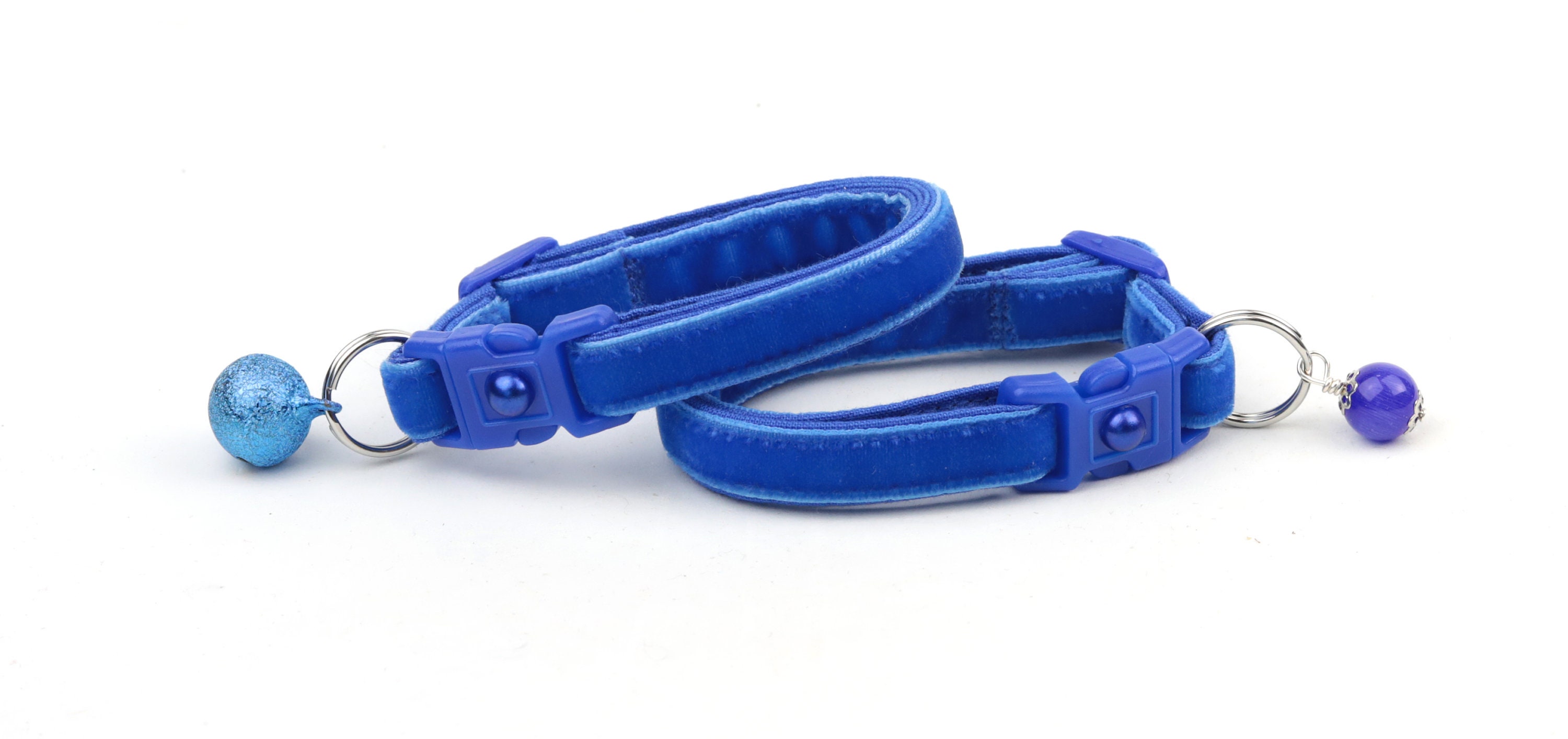 Soft Velvet Cat Collar - Royal Blue - Kitten or Large Size - Breakaway ...