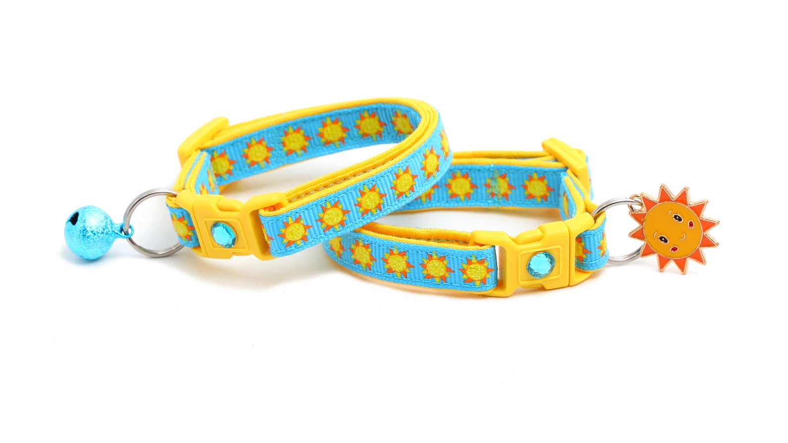 Sun Cat Collar Suns on Blue Breakaway Cat Collar Kitten - Etsy