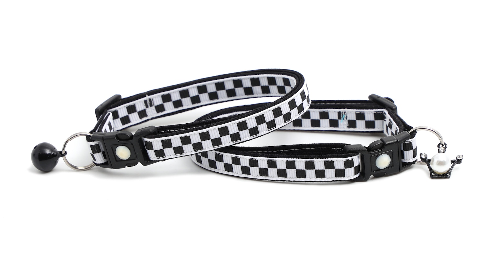 Checkered Cat Collar Black and White Checks Safety - Etsy