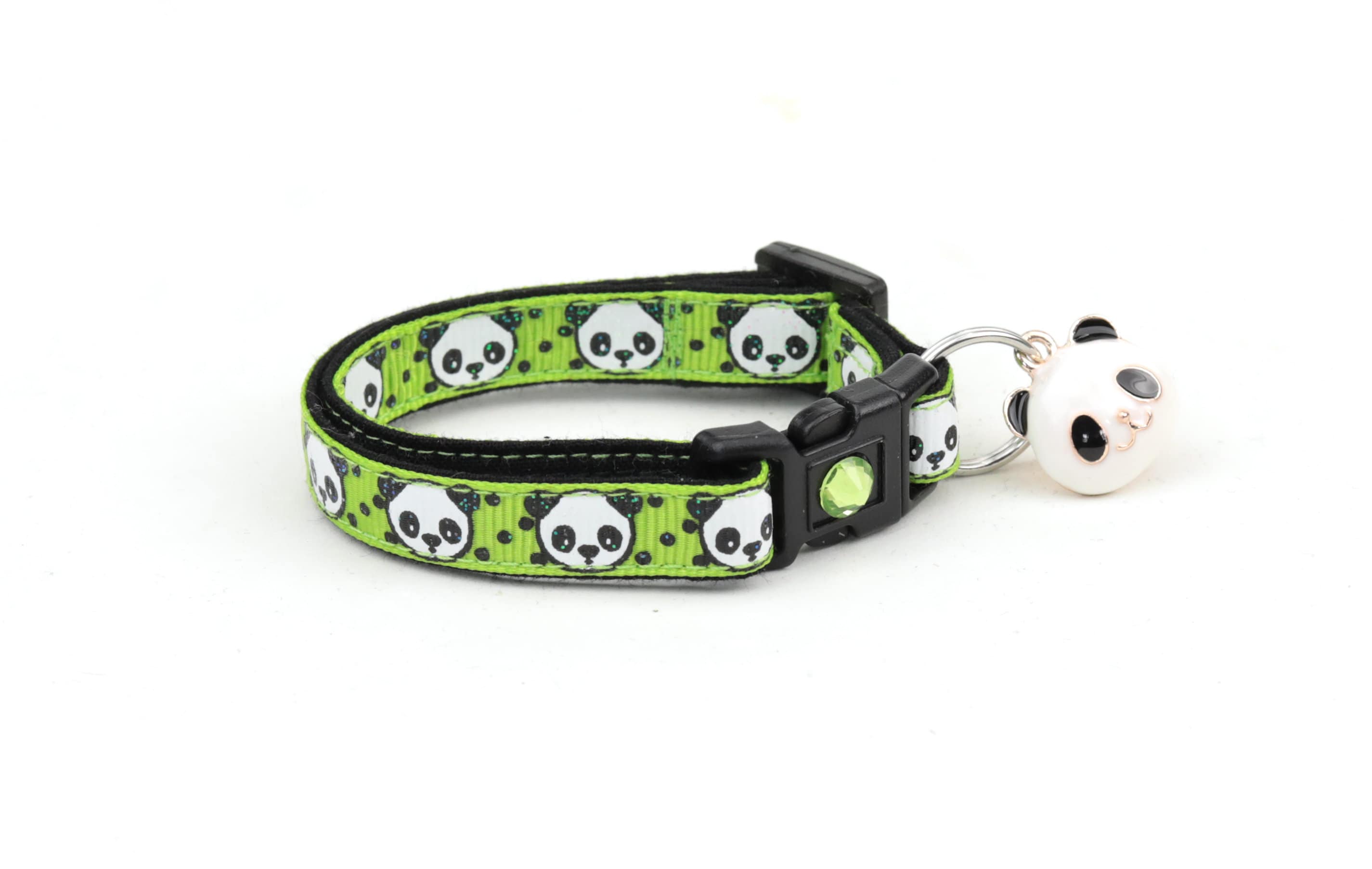 Panda Cat Collar Panda Bears on Green Small Cat / Kitten | Etsy