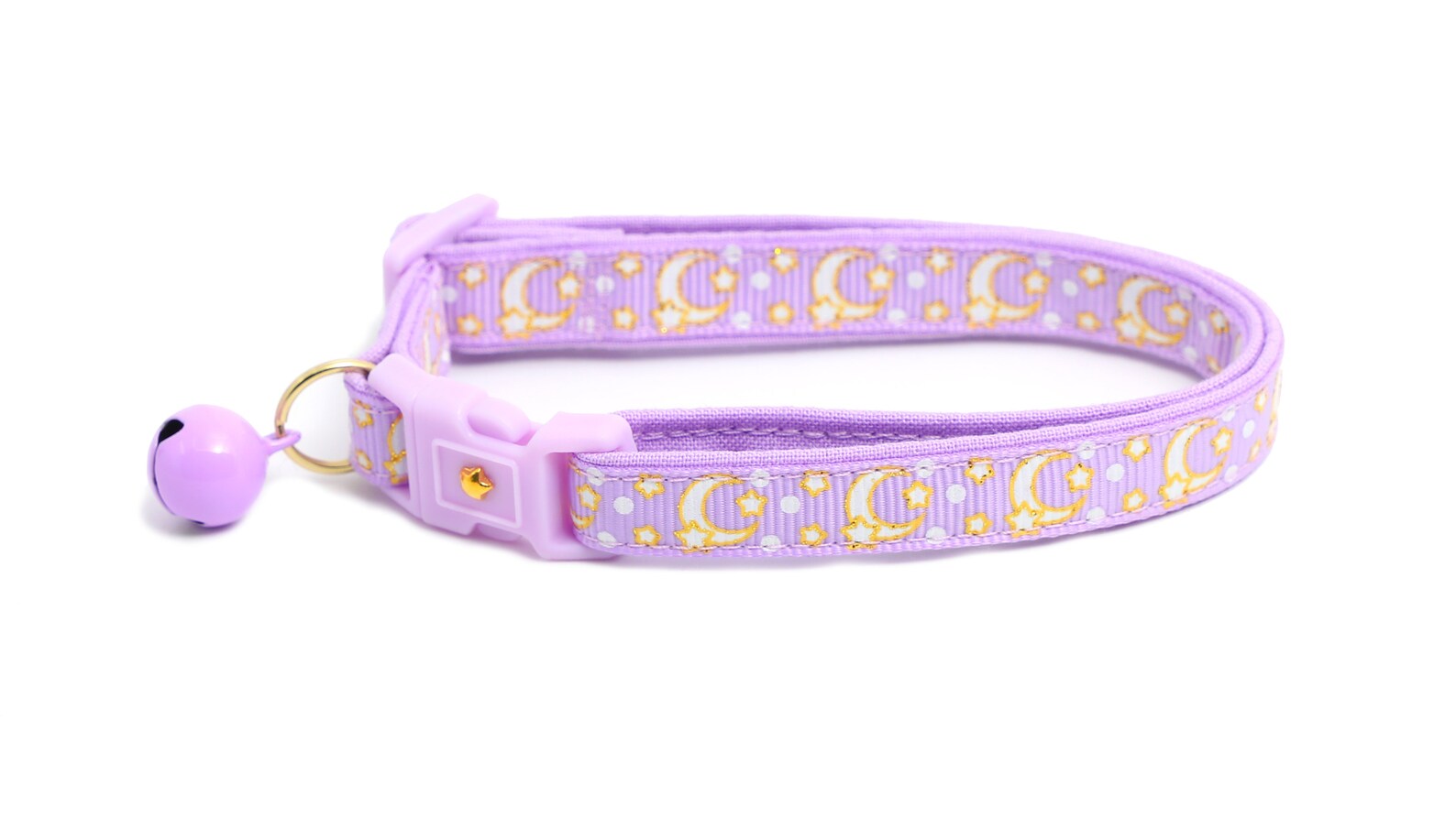 Moon Cat Collar Gold Moons and Stars on Pastel Purple - Etsy