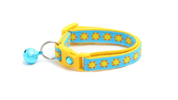 Sun Cat Collar Suns on Blue Breakaway Cat Collar Kitten - Etsy