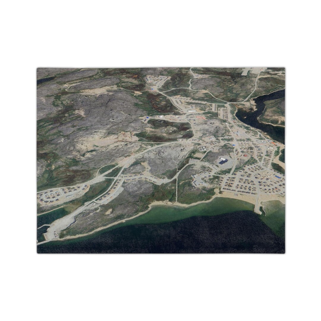 Inukjuak Nunavik Satellite Map Blanket: Velveteen Microfiber Throw - Etsy