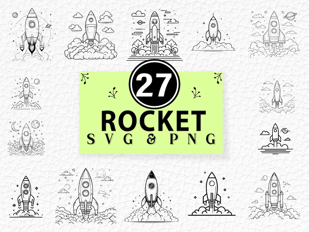 Rocket Launch SVG PNG Bundle | Space Ship Silhouette Clipart | Cricut ...