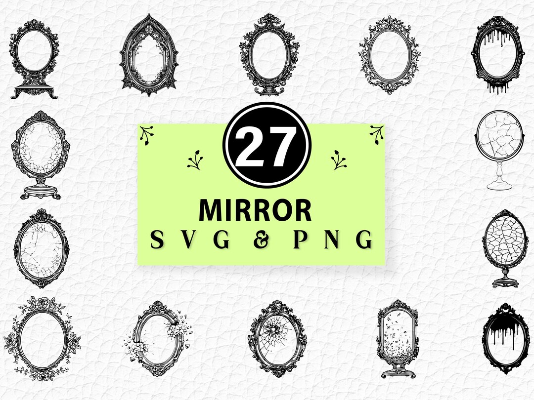 Vintage Mirror SVG, Ornate Frame PNG, Magic Mirror Clipart, Antique ...