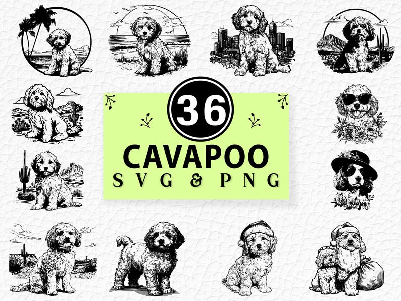 Cavapoo Dog Clipart, Pet Lover Vector Graphics (SVG, PNG) - Etsy