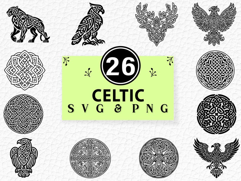 Celtic SVG Bundle, Irish Knot Clipart PNG, Cross Cricut Cut Files ...