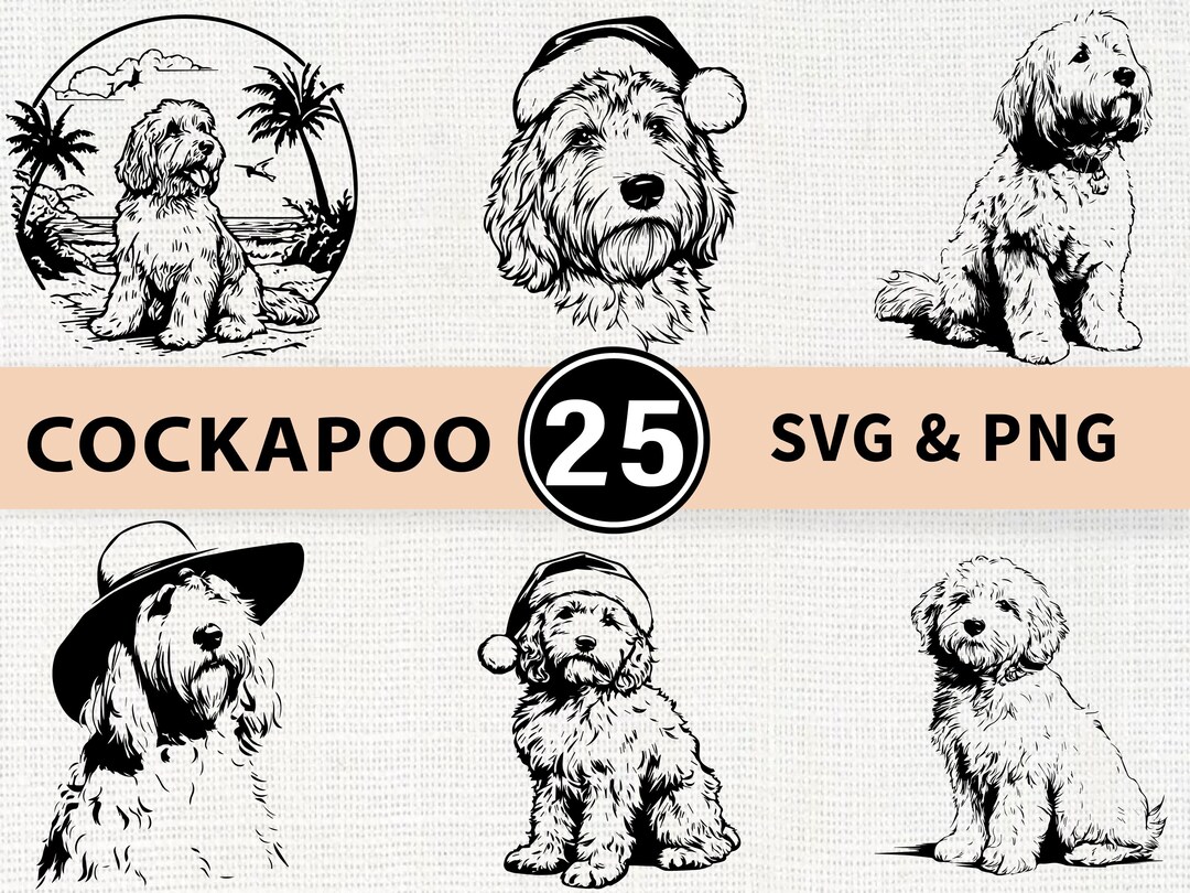Cockapoo Dog Silhouette SVG Bundle | Cockapoo Puppy PNG Cricut - Etsy ...