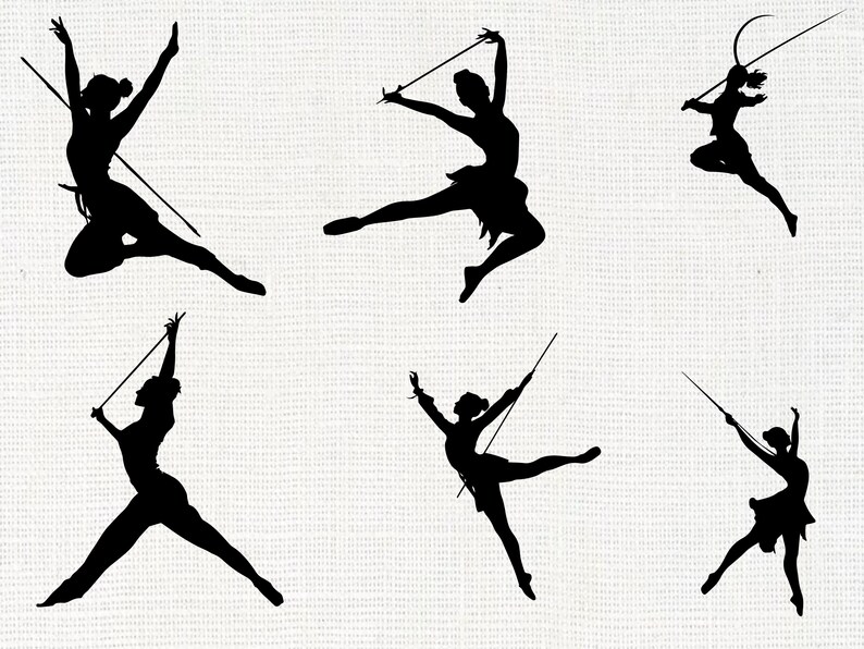 Baton Twirling Silhouette SVG Bundle | Majorette Dance SVG PNG Cricut ...