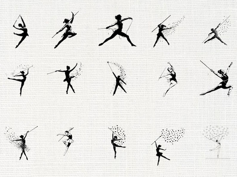 Baton Twirling Silhouette SVG Bundle | Majorette Dance SVG PNG Cricut ...