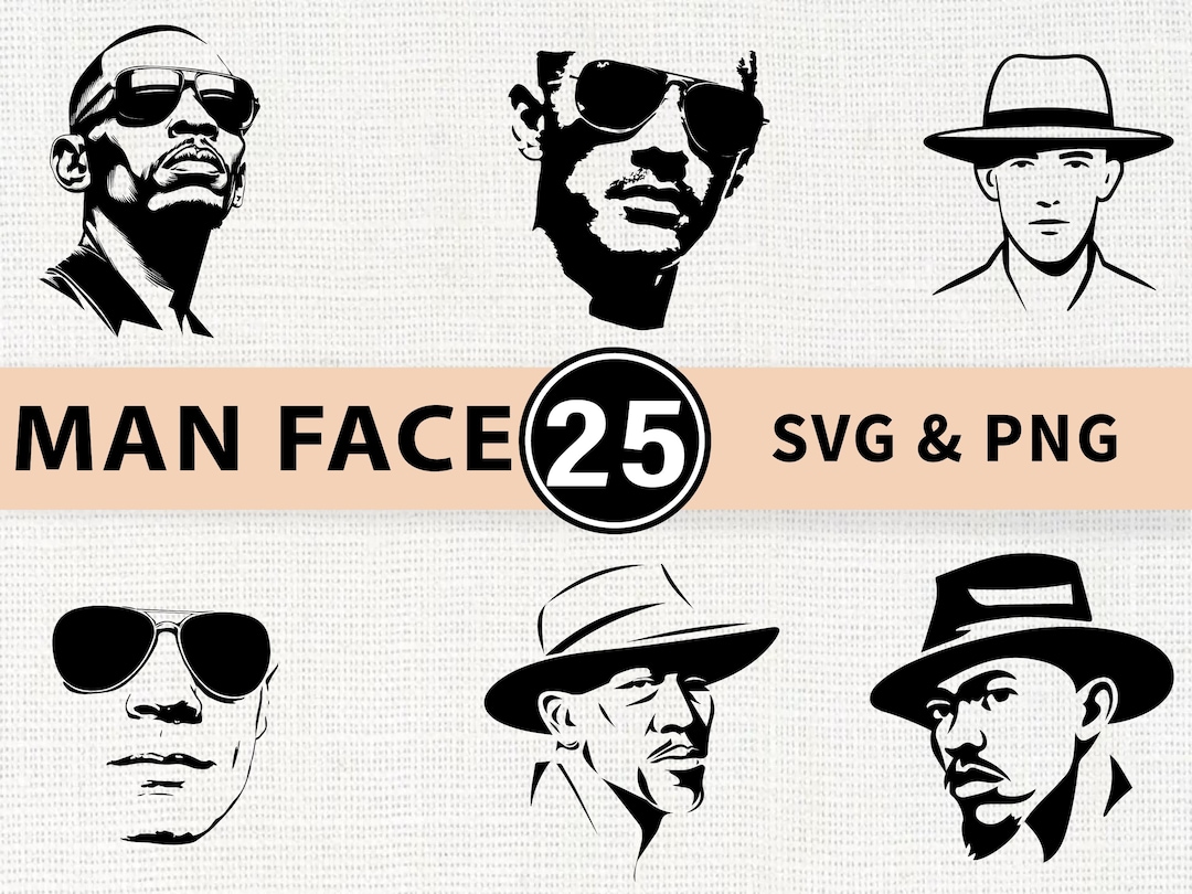 Man Face Silhouette SVG Bundle | Male Portrait Profile SVG PNG Cricut ...