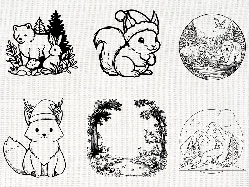 Woodland Animal Silhouette SVG Bundle | Forest Animals SVG PNG Cricut ...