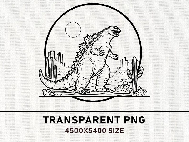 Godzilla Silhouette SVG PNG Bundle, Monster Kaiju Clipart, Giant Lizard ...