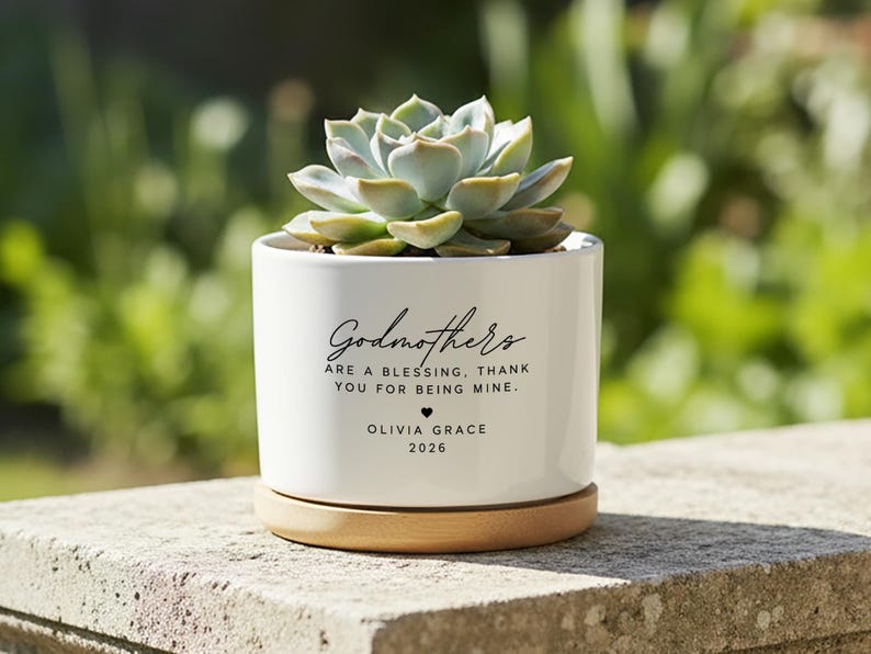 Personalized Godmother Planter, Custom Name Succulent Pot, Godmother ...