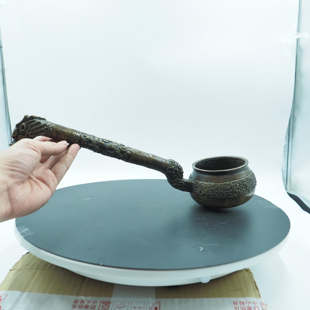 Antique Pure Copper Dragon-head Ladle, Ornate Measuring Spoon With ...