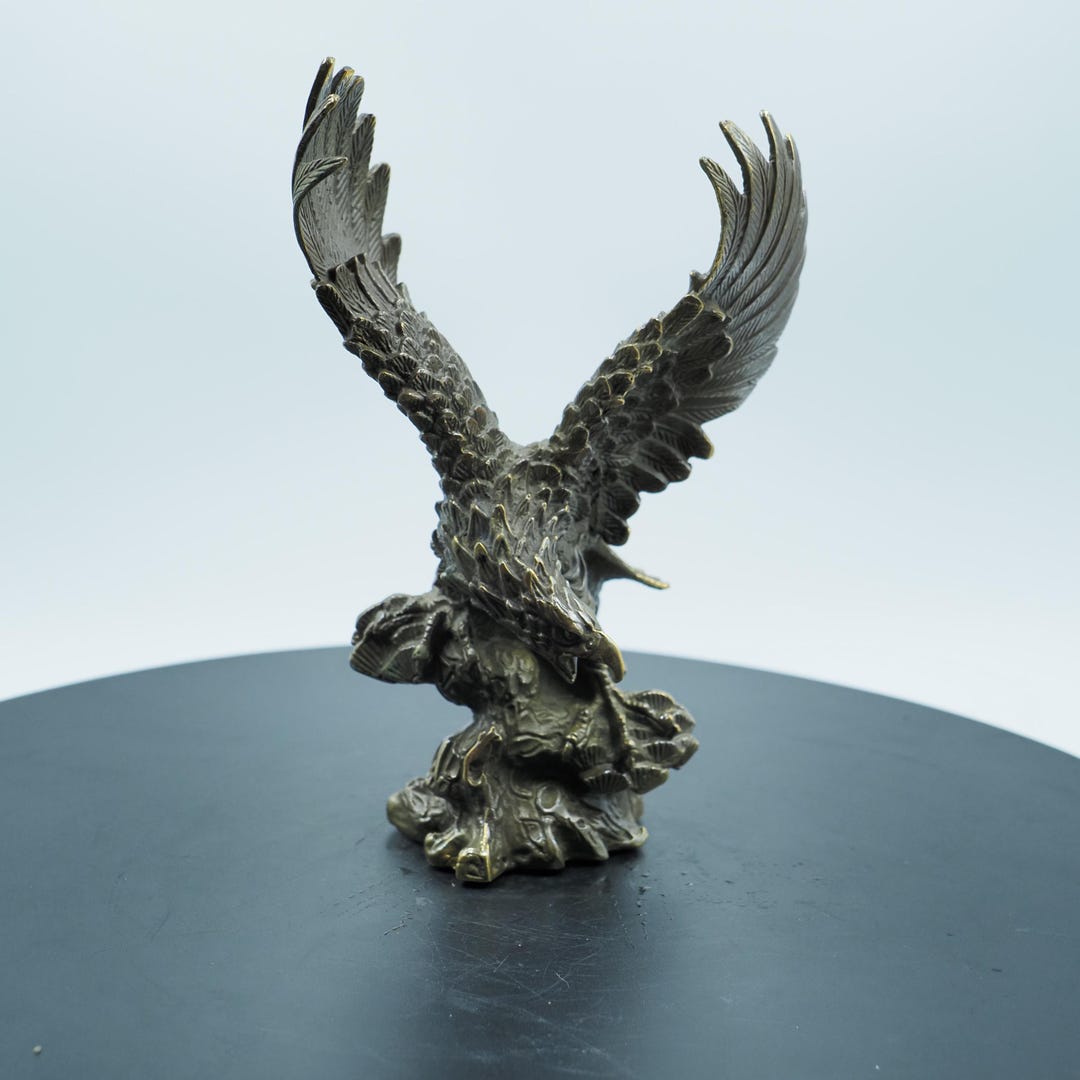 Solid Copper Large Eagle Figurine, Majestic Soaring Pose, Grand Ambition Eagle Ornament - Etsy
