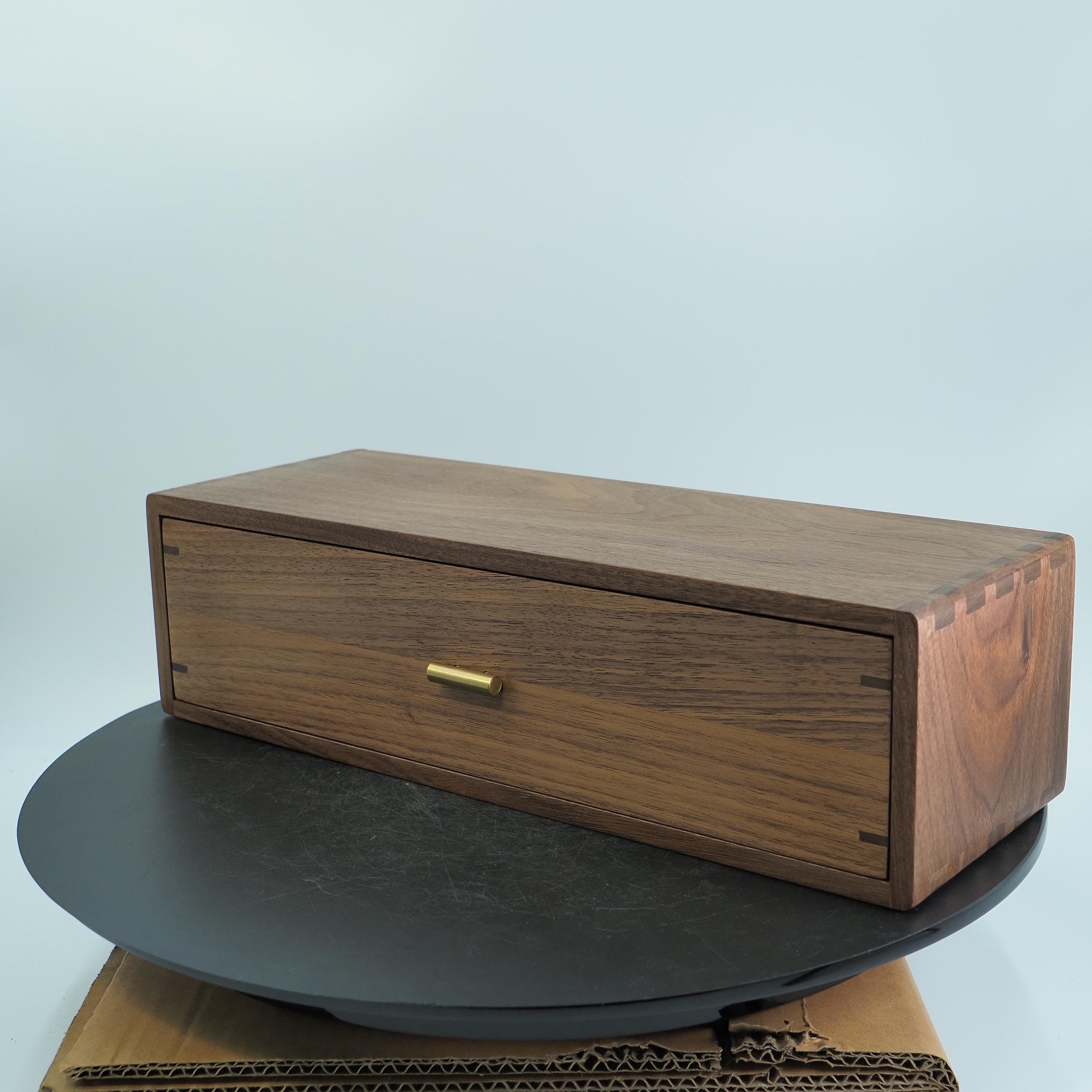 Handmade Black Walnut Drawer Box, Minimalist Desk Organizer - Etsy