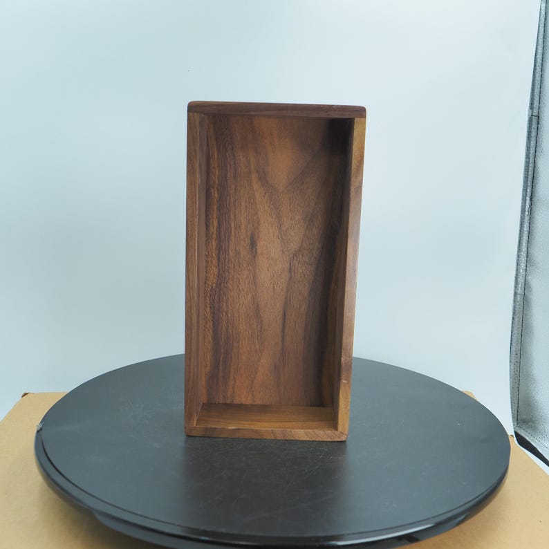 Handcrafted Black Walnut Wood Storage Box, Solid Walnut Organizer ...