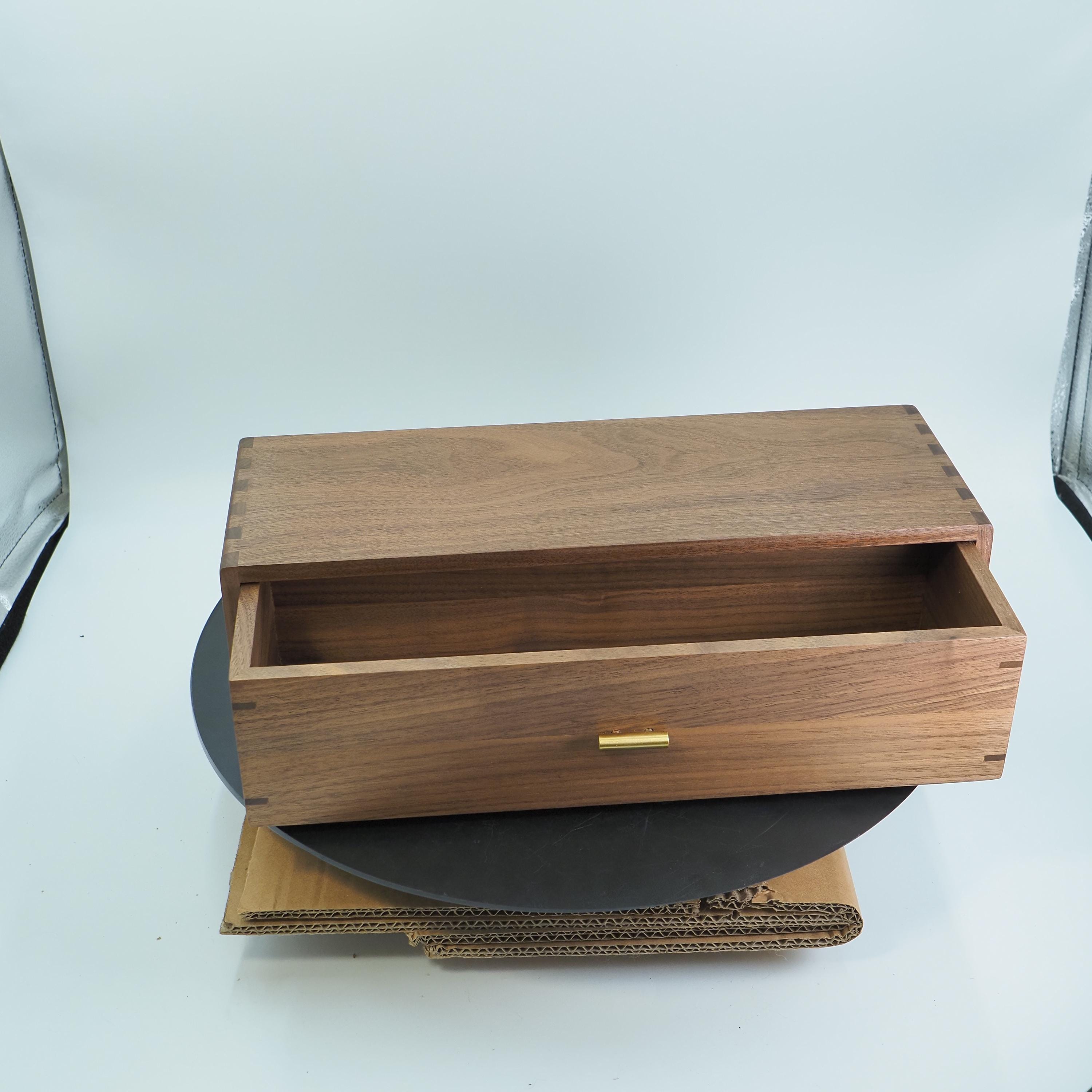 Handmade Black Walnut Drawer Box, Minimalist Desk Organizer - Etsy