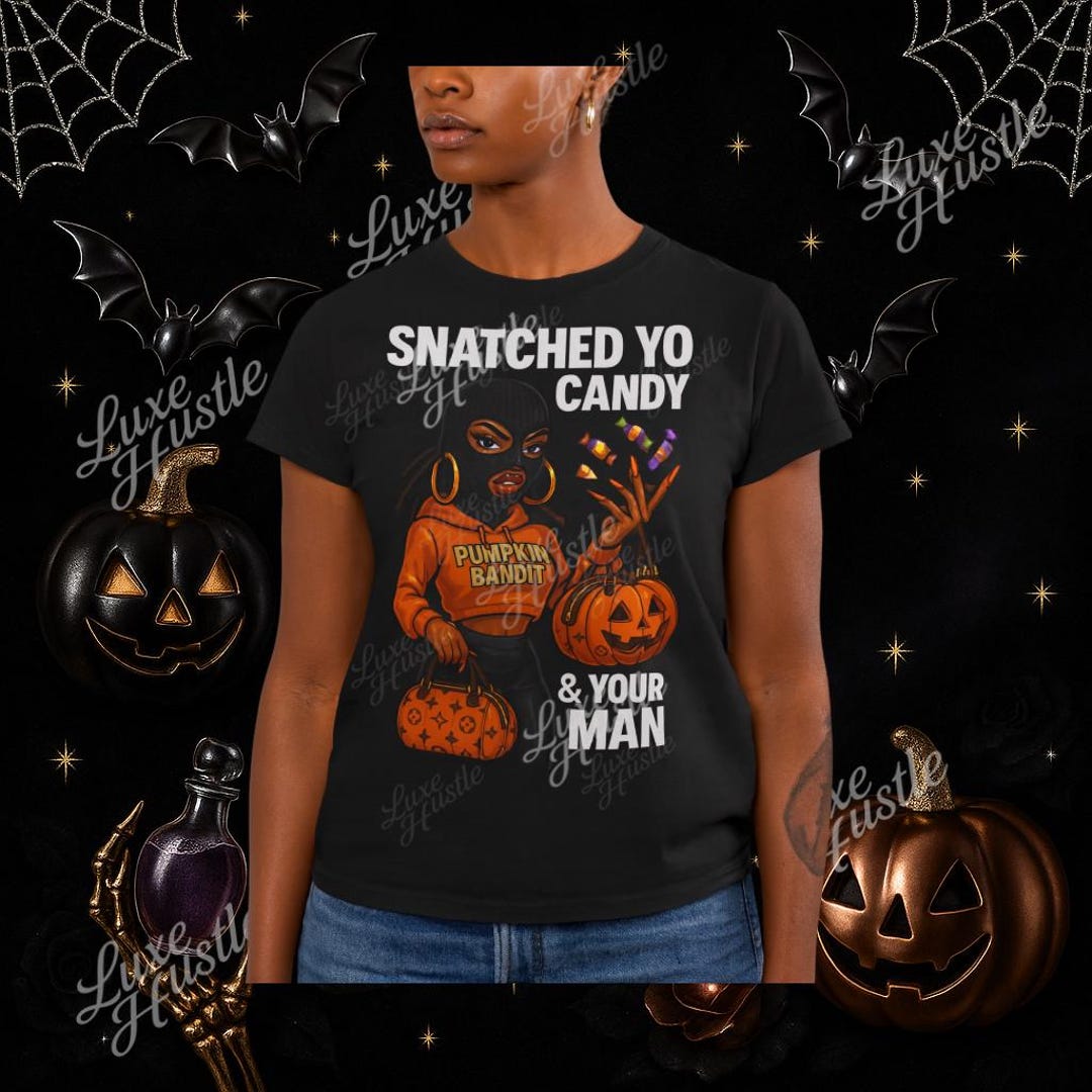 Pumpkin Bandit Halloween PNG: Black Baddie Cartoon Art (digital ...