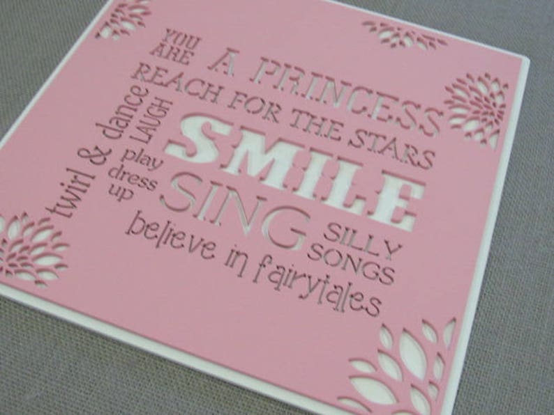Quote Plaque "you Are a Princess, Reach for the Stars, Dance, Laugh ...