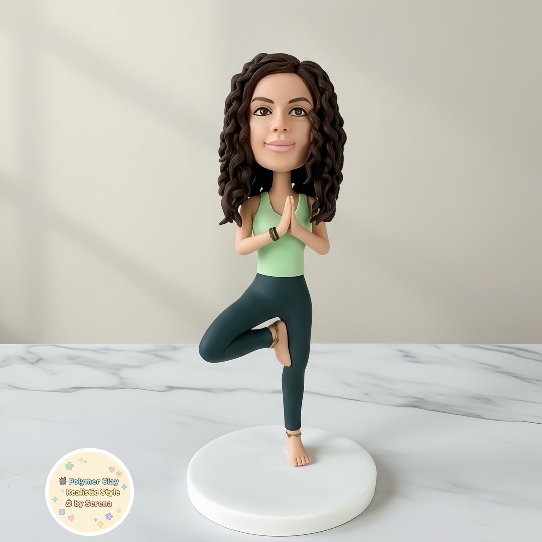 Personalized Yoga Pose Bobblehead – Custom Clay Sculpture Gift - Etsy